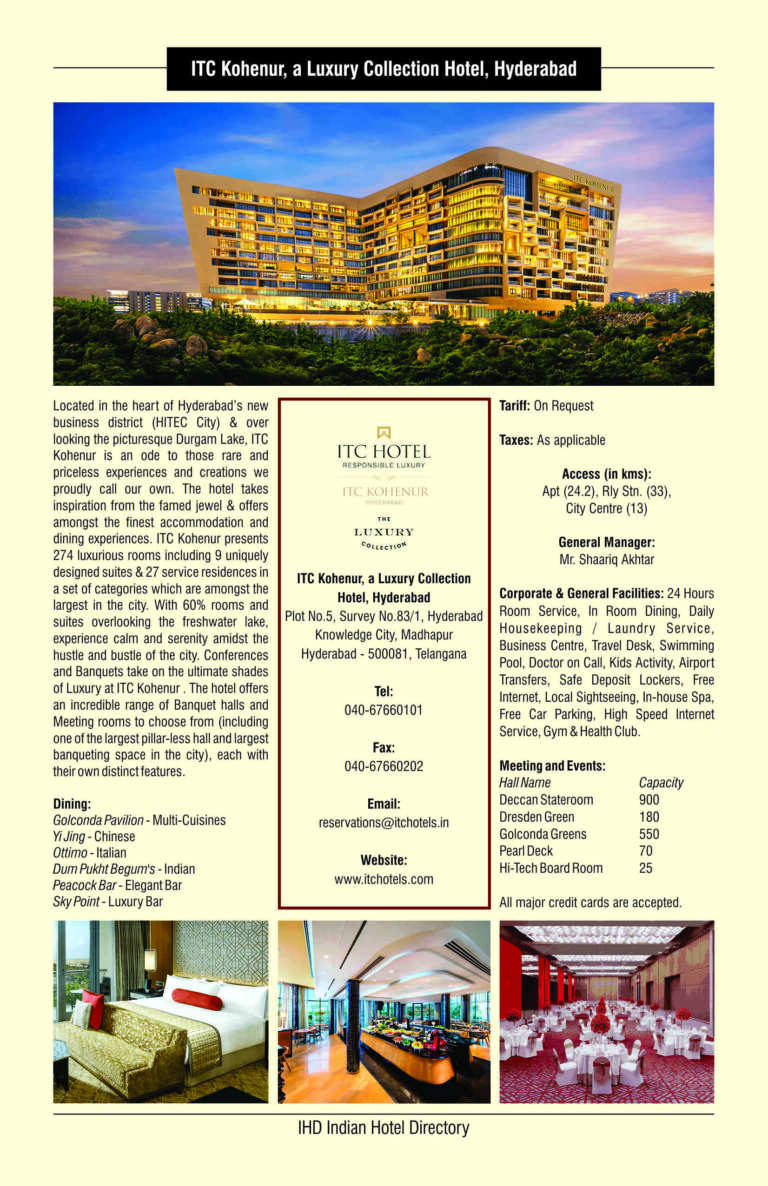 Hyderabad ITC Kohenur, A Luxury Collection Hotel – IHD Indian Hotel ...