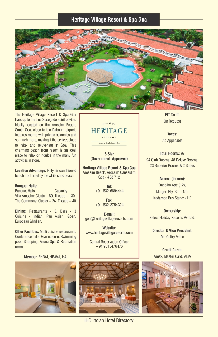 Goa-Heritage Village Resort & Spa – IHD Indian Hotel Directory