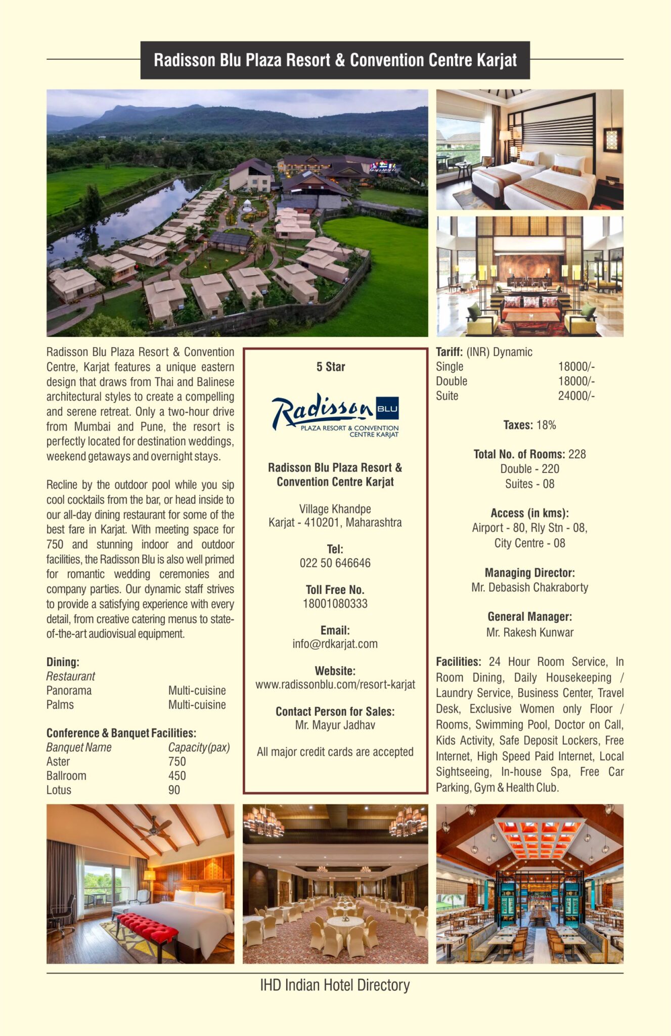 Karjat Radisson Blu Plaza Resort & Convention Centre – IHD Indian Hotel ...